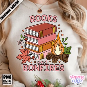 Books and Bonfires PNG | Fall Reading Books Lover, Halloween Fallen ...
