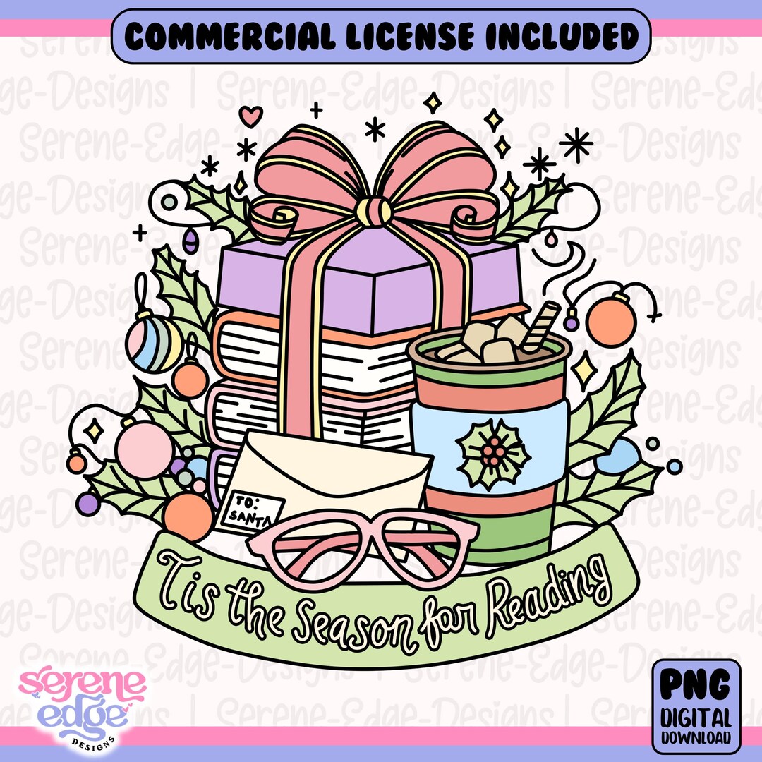 Tis the Season for Reading Christmas Coffee Book PNG | Tbr Boojee Xmas ...