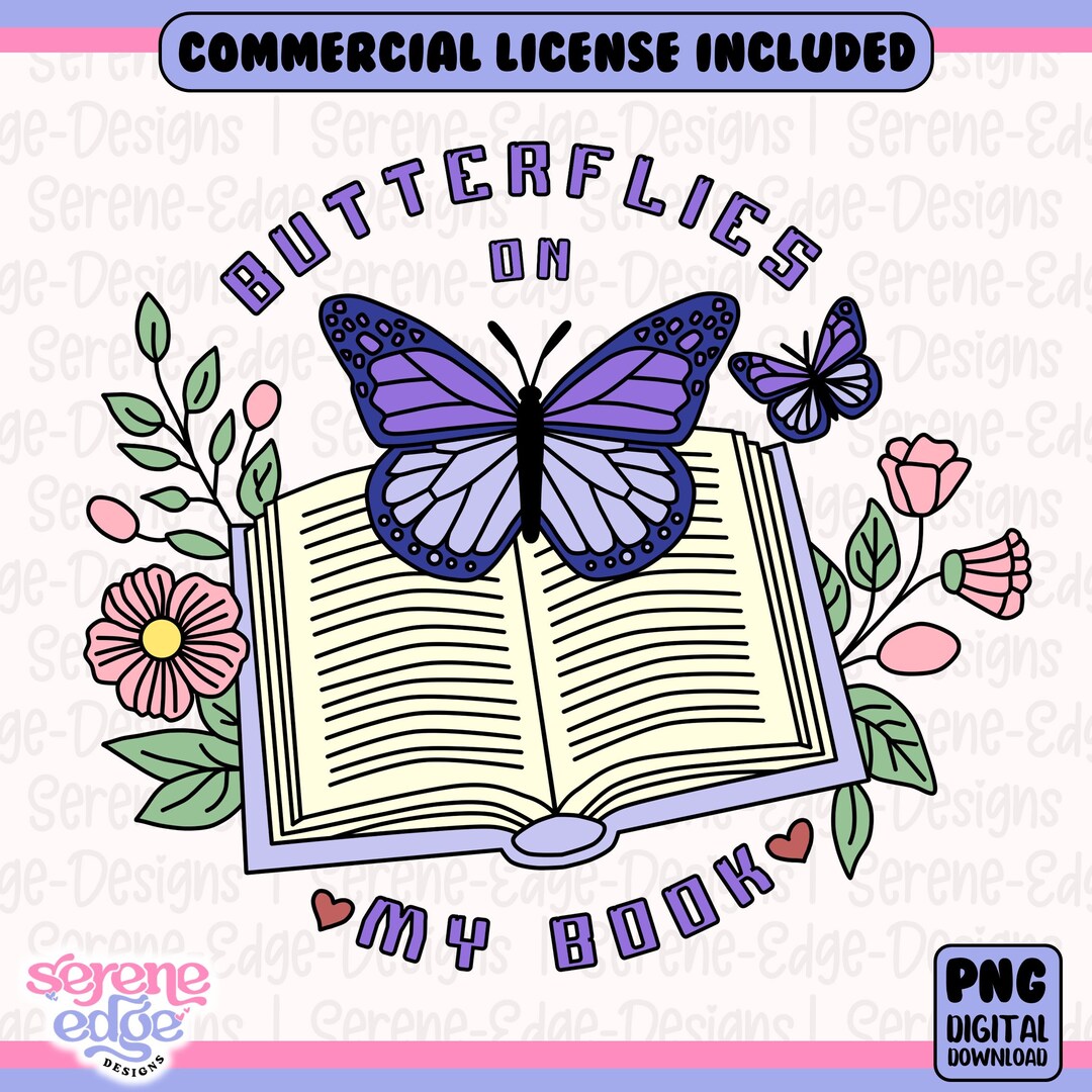 Butterflies on My Book PNG | Reading Books Lover, Bookish Mental Health ...