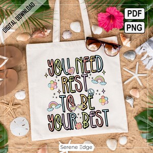 Mental Health PNG, You Need Rest to Be Best Inspirational Motivational ...