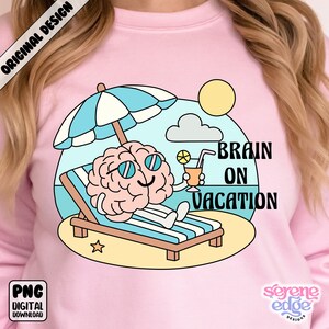 Mental Health PNG, Brain on Vacation Reading Books Mascot Art ...