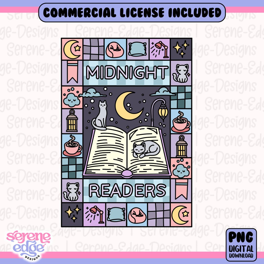 Midnight Book PNG, Midnight Readers | Late Night Comfy Cozy Reading ...