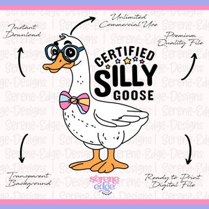 Sarcastic Certified Silly Goose PNG | Inspirational Goose Lover Funny ...