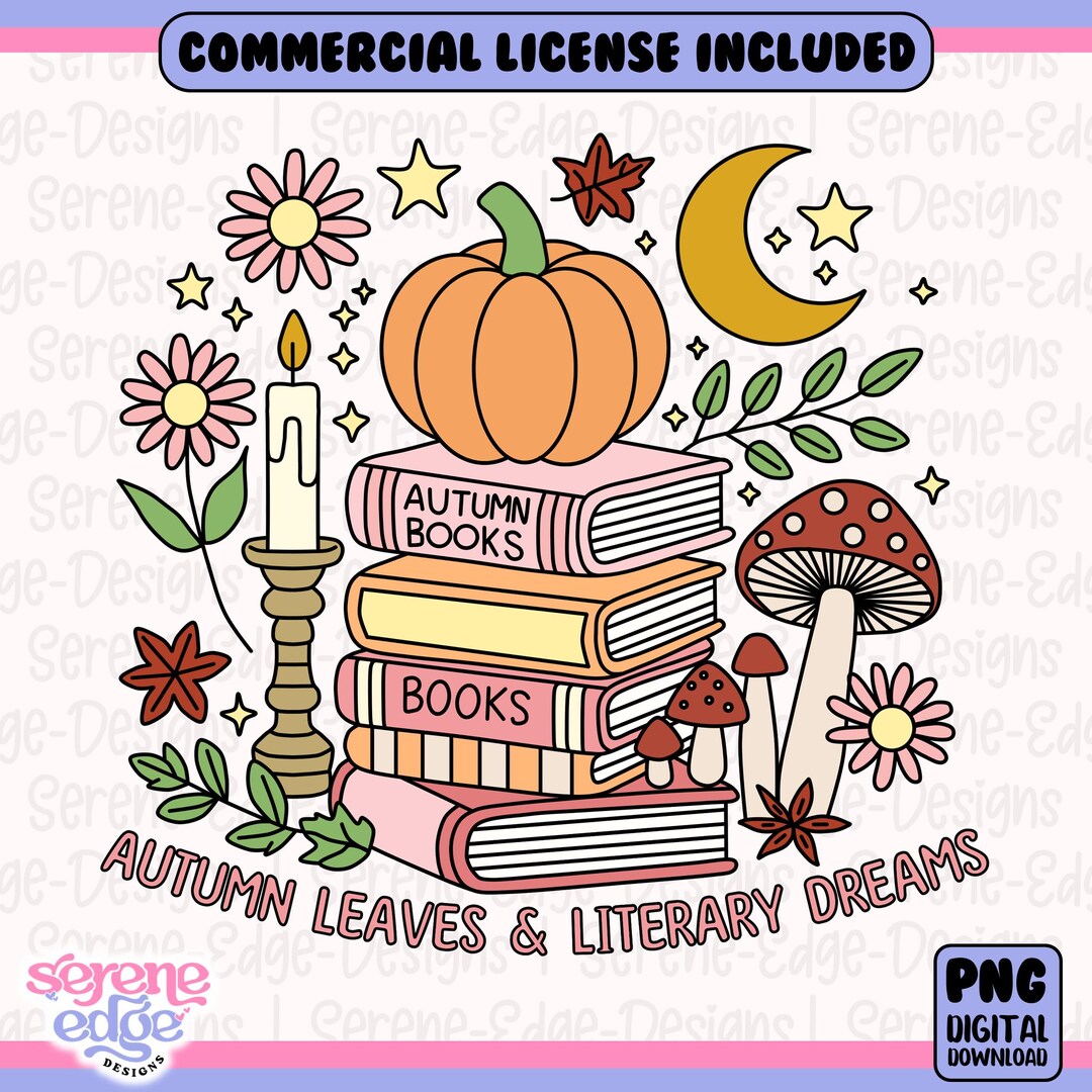 Autumn Leaves and Literary Dreams PNG | Fall Reading Books Lover, Fall ...