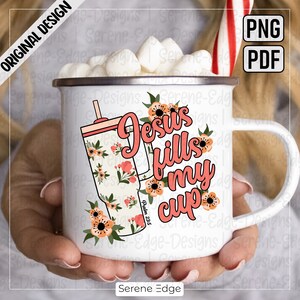Jesus Fills My Cup PNG, Psalm 23:5 PNG | Faith, Christian and Religious ...
