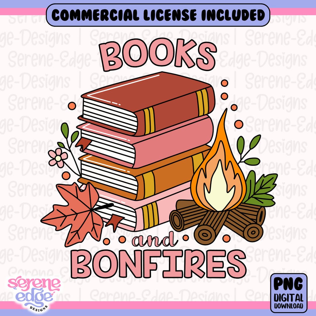 Books and Bonfires PNG | Fall Reading Books Lover, Halloween Fallen ...