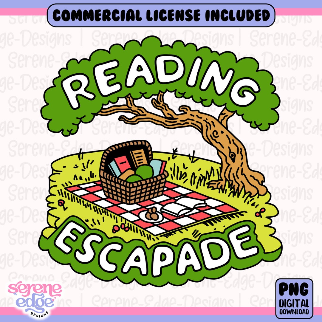 Books PNG, Reading Escapade Book Lover Bookish Mental Health DTF ...