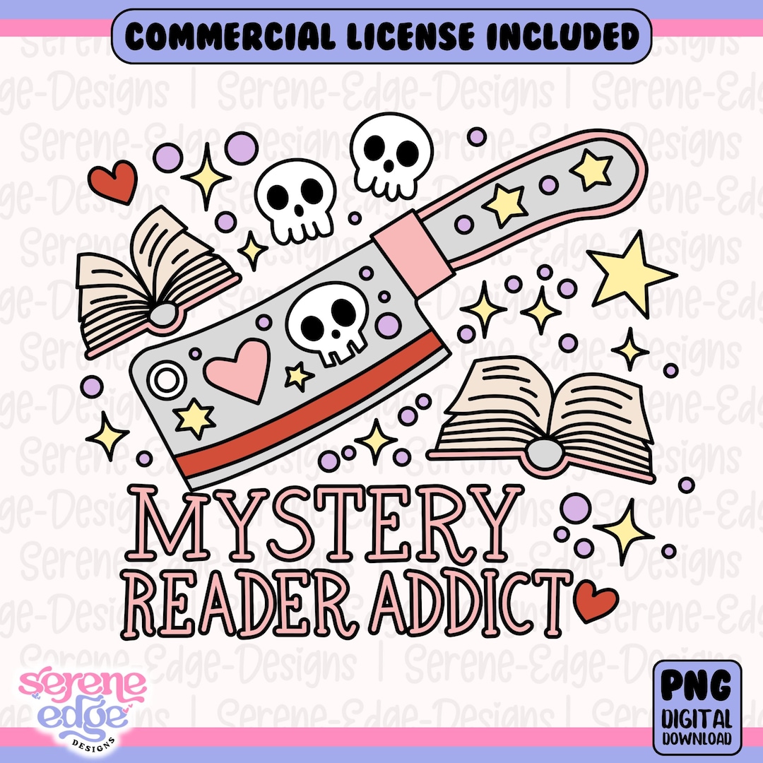 Thriller Mystery Book PNG, Mystery Reader Addict Blood Skulls Crime ...