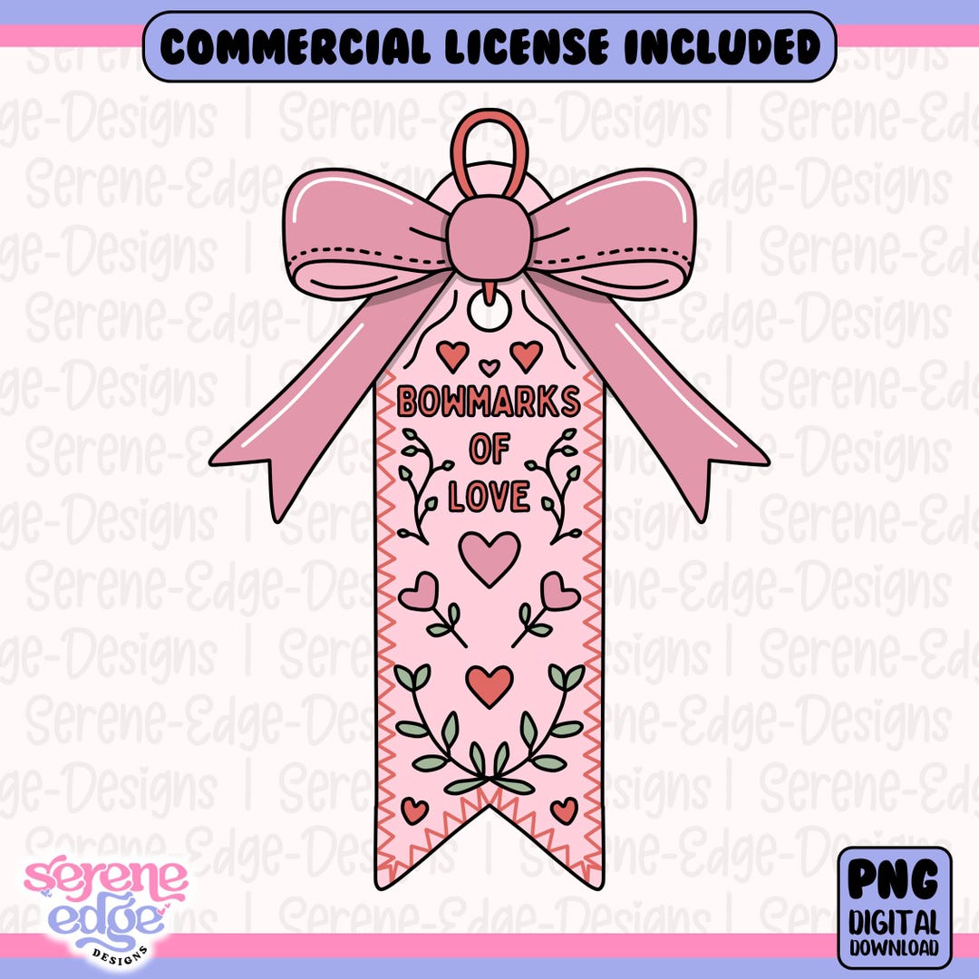 Bowmarks of Love Valentines Book PNG, Coquette Bow Girlie Book Club ...