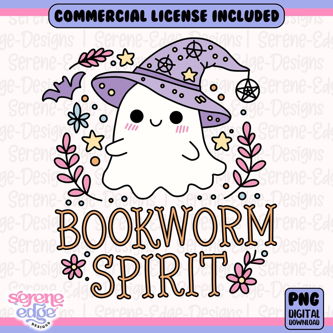 Book PNG, Bookworm Spirit | Ghost Halloween Reading Bookish, Spooky ...