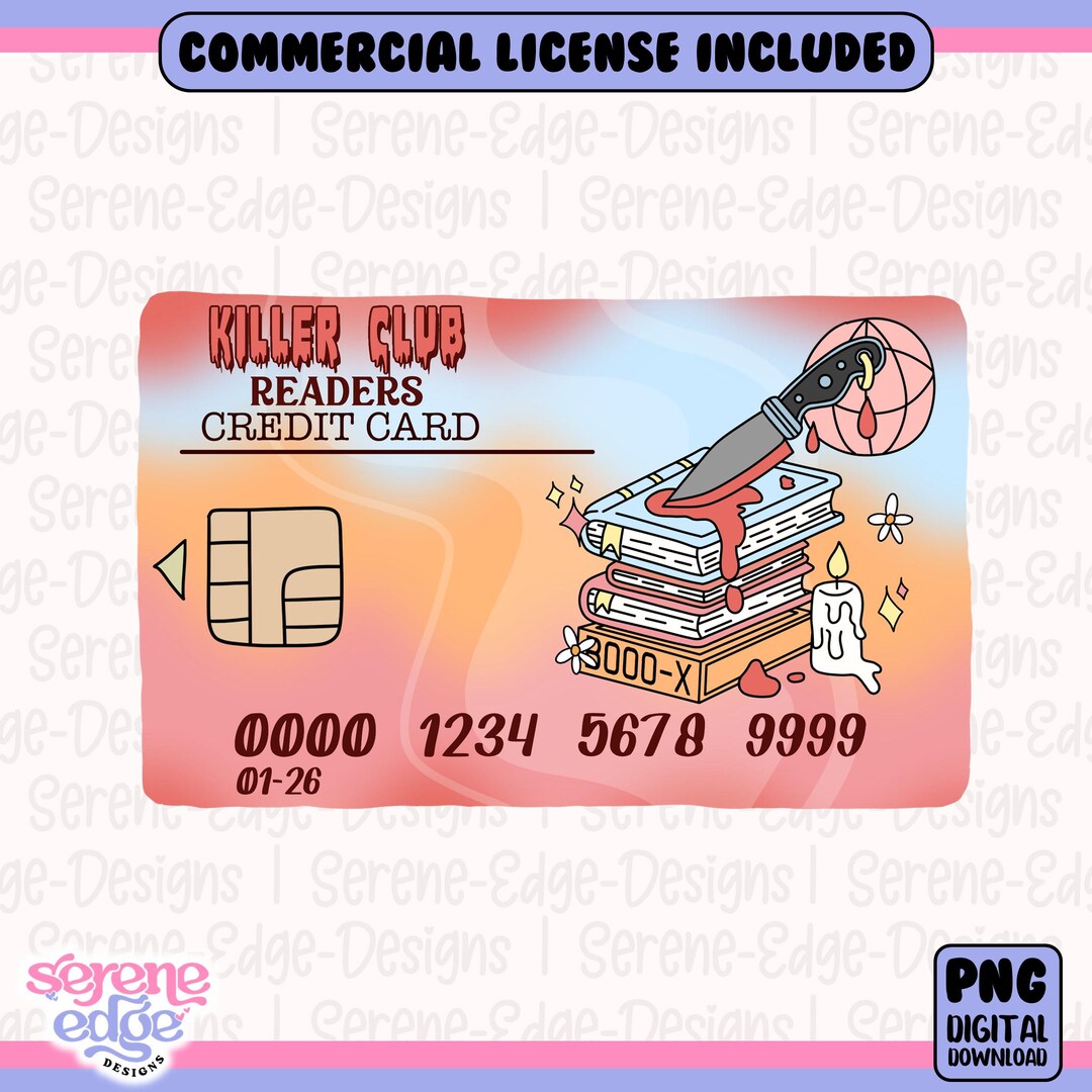 Killer Club Readers Credit Card PNG | Thriller Suspense Reading Books ...