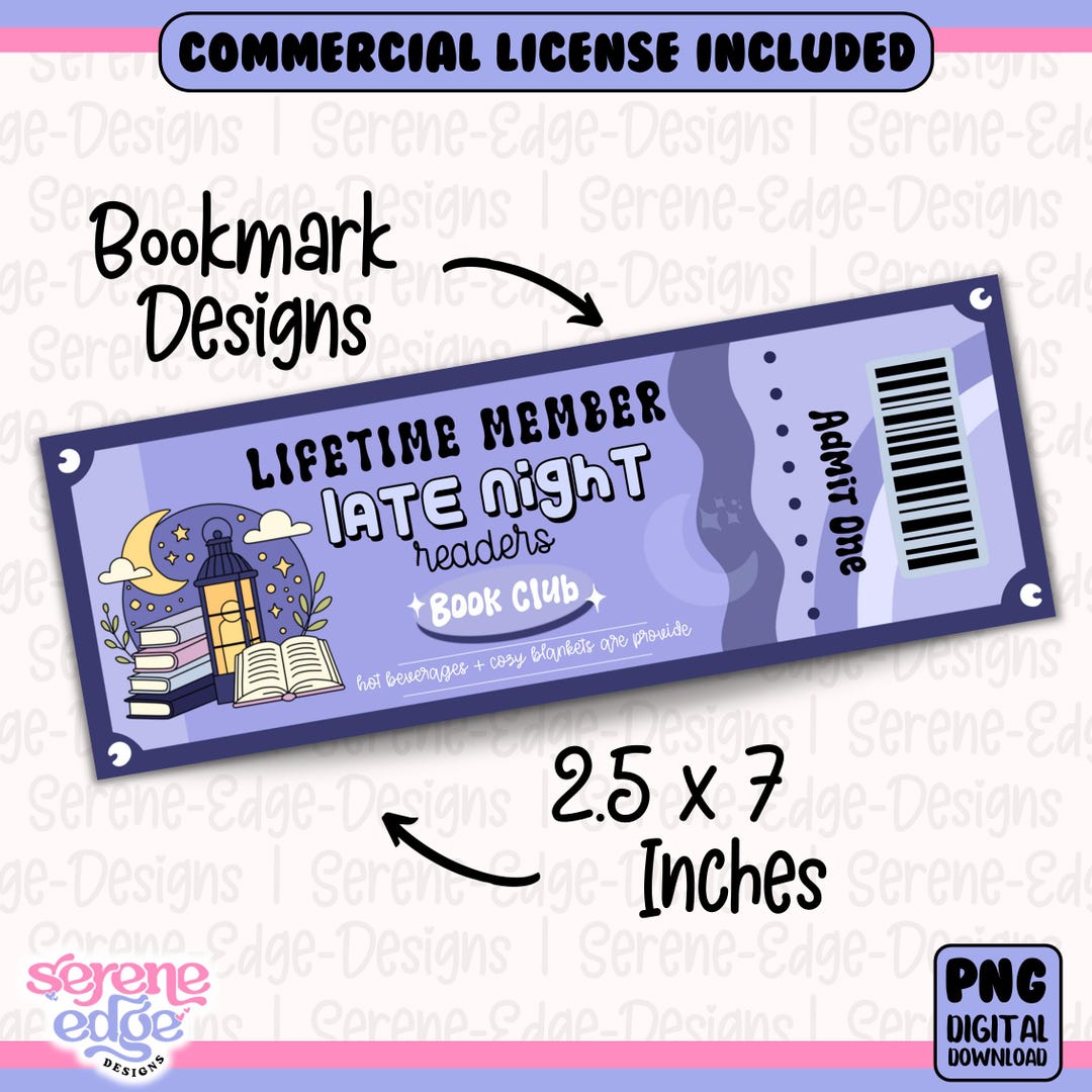 Bookmark PNG Midnight Designs, Late Night Readers Book Club | Middle of ...