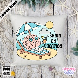 Mental Health PNG, Brain on Vacation Reading Books Mascot Art ...
