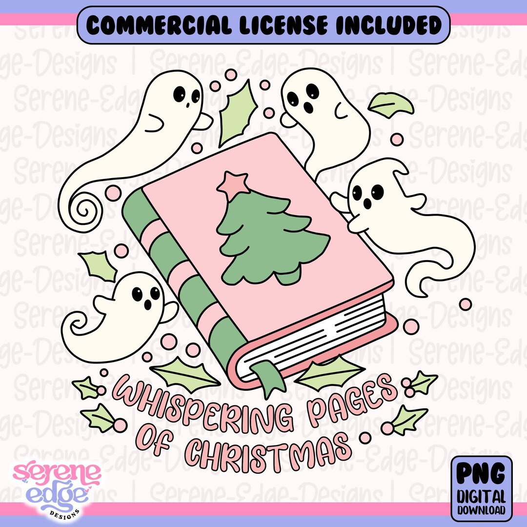 Whispering Pages of Christmas Book PNG | Spooky Boojee Ghost Xmas ...