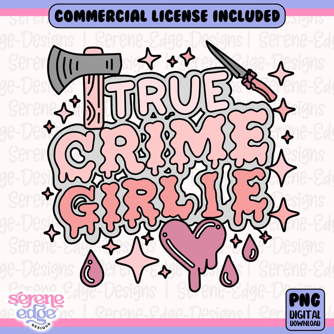 Thriller Mystery Book PNG, True Crime Girlie | Pink Blood Crime Reading ...