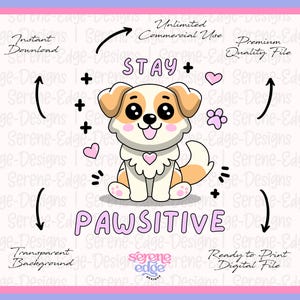 Mental Health PNG, Stay Pawsitive | Cute Puppy Lovers Inspirational ...