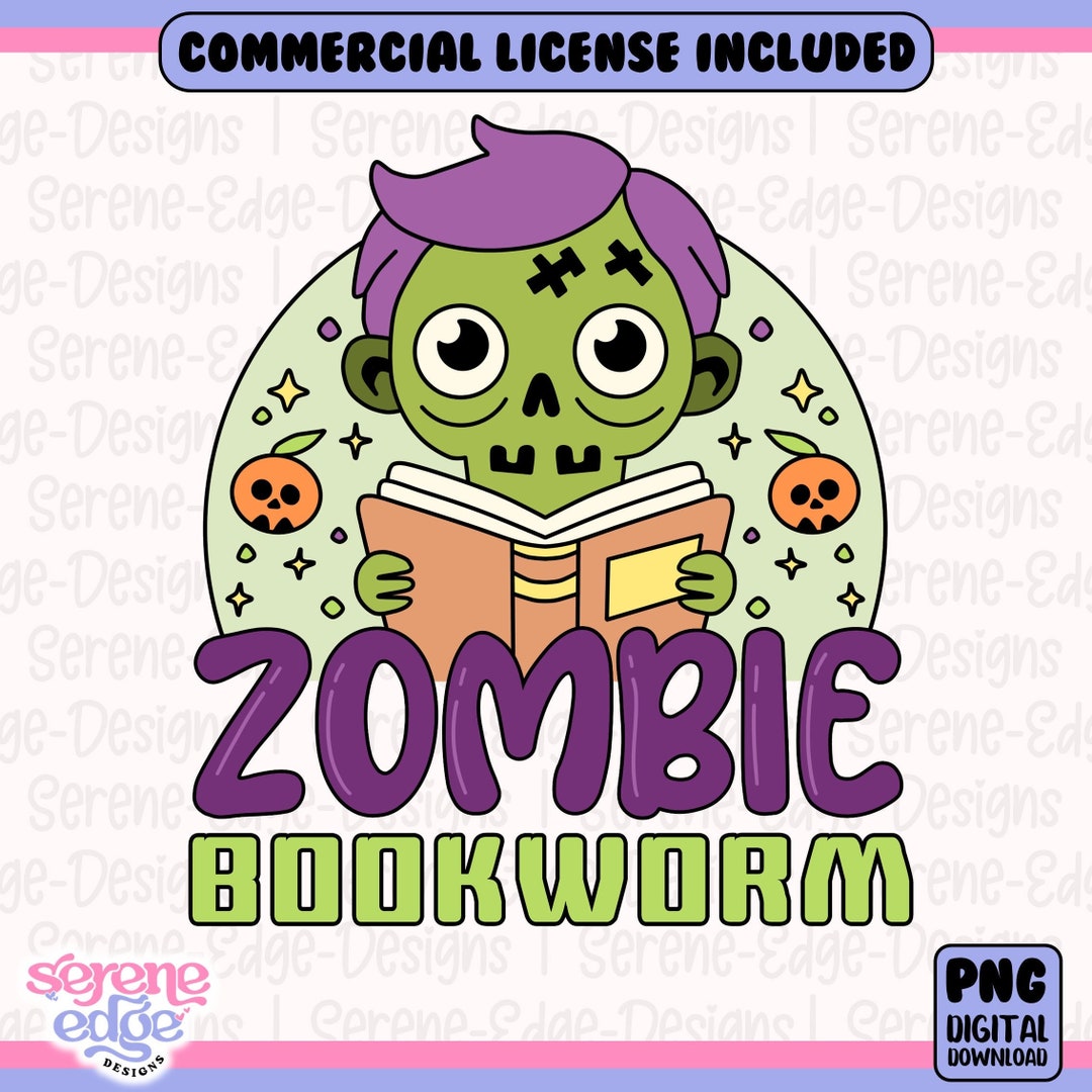 Book PNG, Zombie Bookworm | Reading Books Lover, Spooky Halloween ...