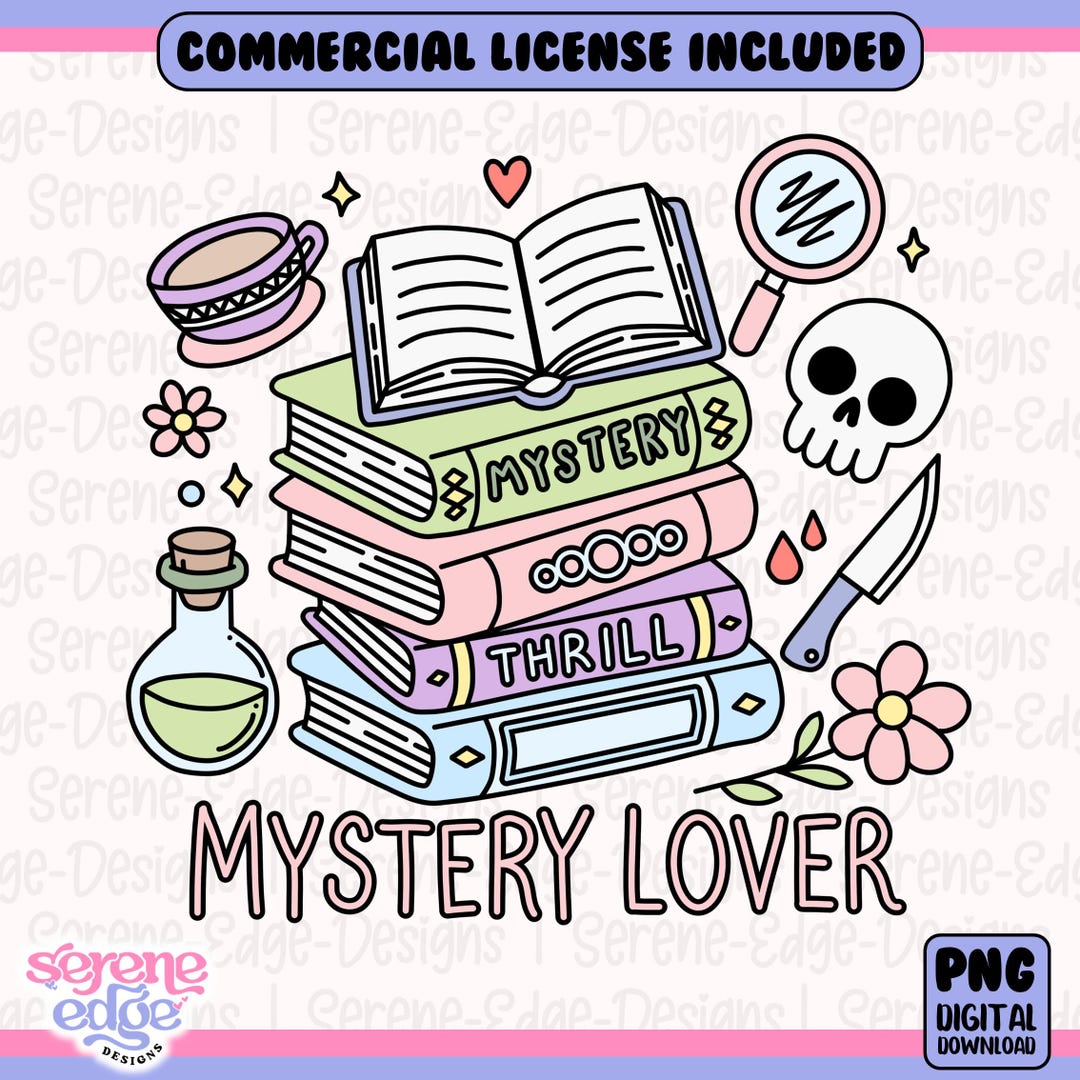 Thriller Mystery Book PNG, Mystery Lover | Coffee Skull Crime Reading ...
