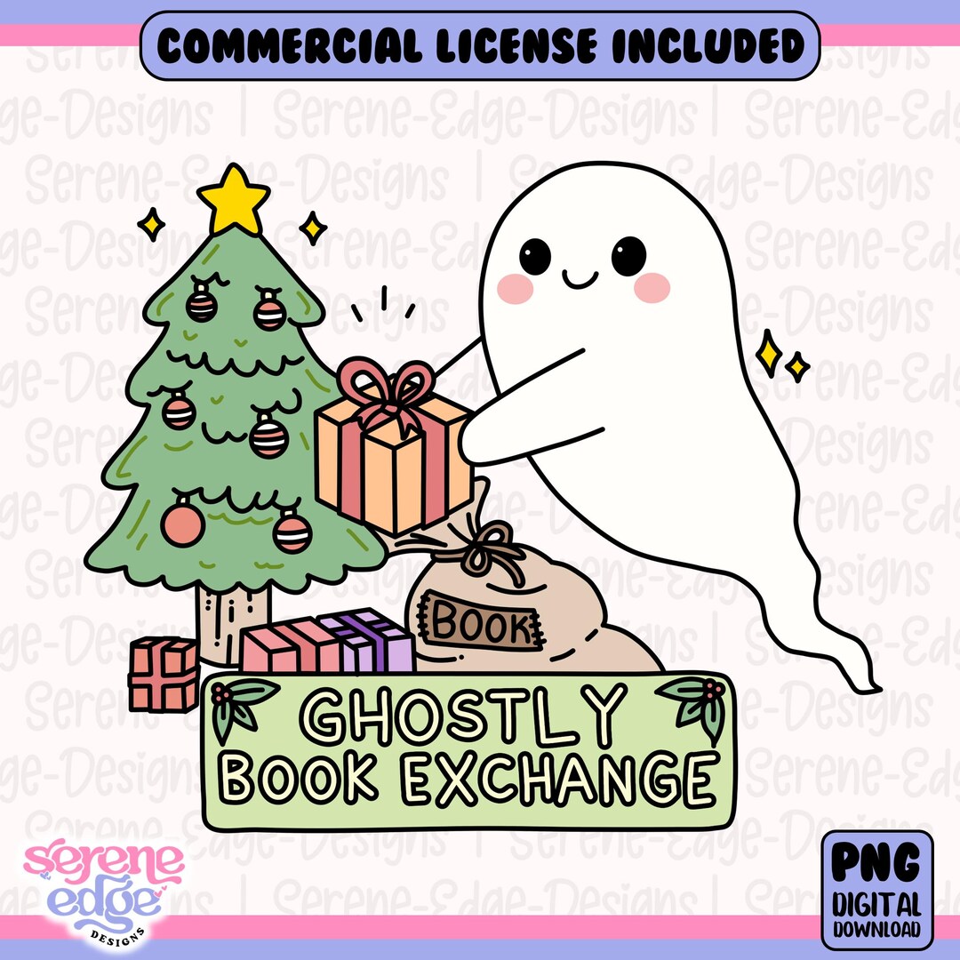 Ghostly Book Exchange Christmas Book PNG | Spooky Boojee Ghost Xmas ...