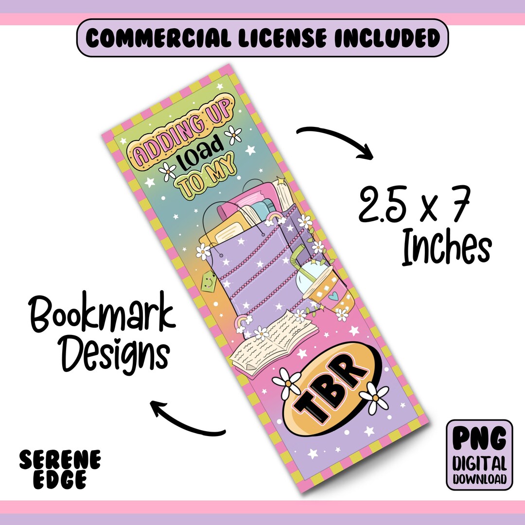 Unique Bookmark PNG Designs, Adding up Load to My TBR | Reading Books ...