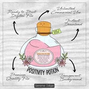 Mental Health PNG, Positivity Potion | Inspirational Motivational ...