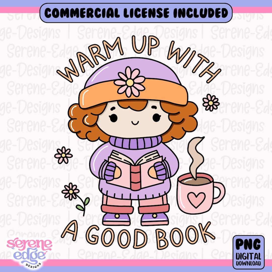 Warm up With A Good Book Coffee PNG | Autumn Reading Books Lover, Fall ...