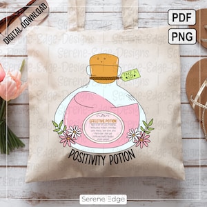 Mental Health PNG, Positivity Potion | Inspirational Motivational ...