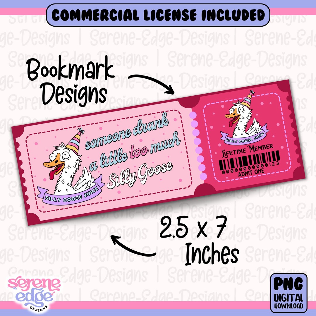 Silly Goose Bookmark PNG, Someone Drank A Little Too Much | Reading ...