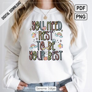 Mental Health PNG, You Need Rest to Be Best Inspirational Motivational ...