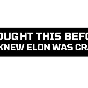 Tesla Owner Bumper Sticker, I Bought This Before ELON WENT CRAZY, Tesla ...