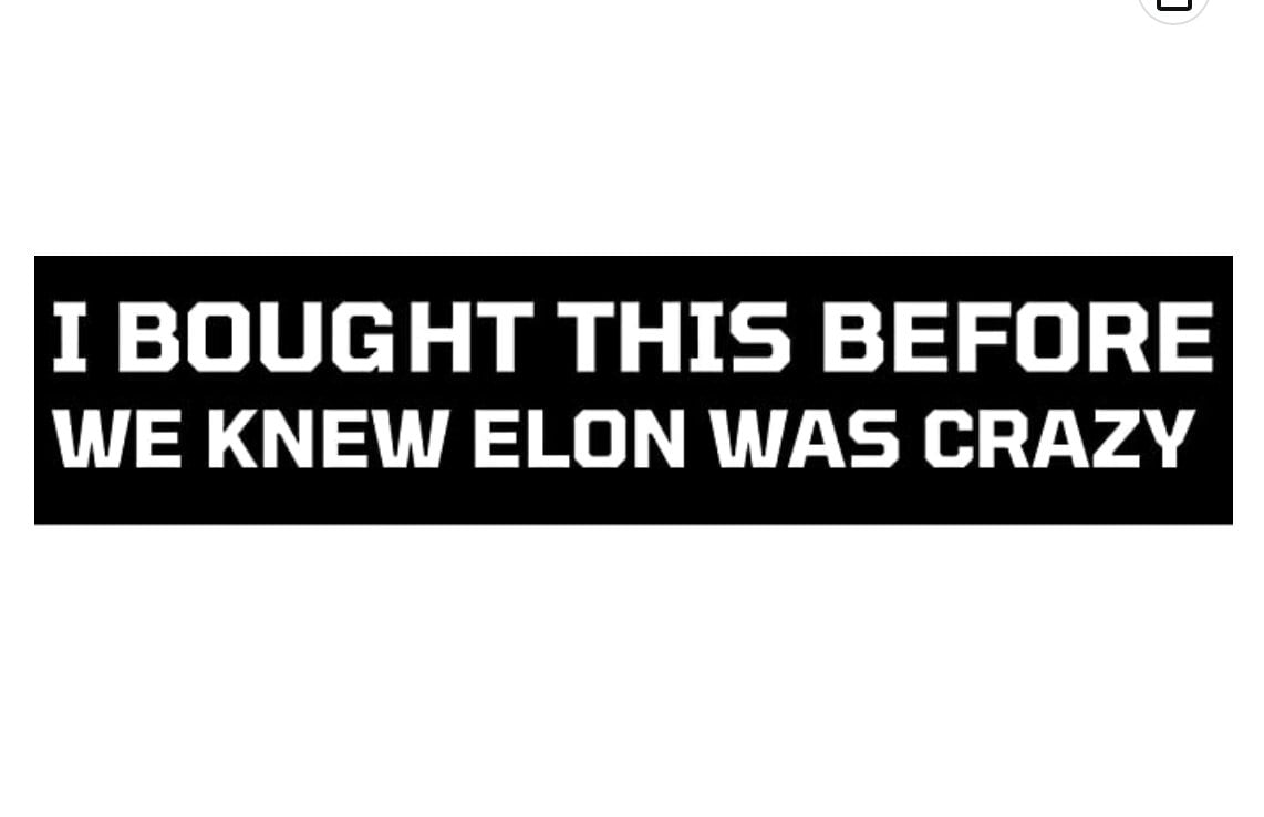 Tesla Owner Bumper Sticker, I Bought This Before ELON WENT CRAZY, Tesla ...