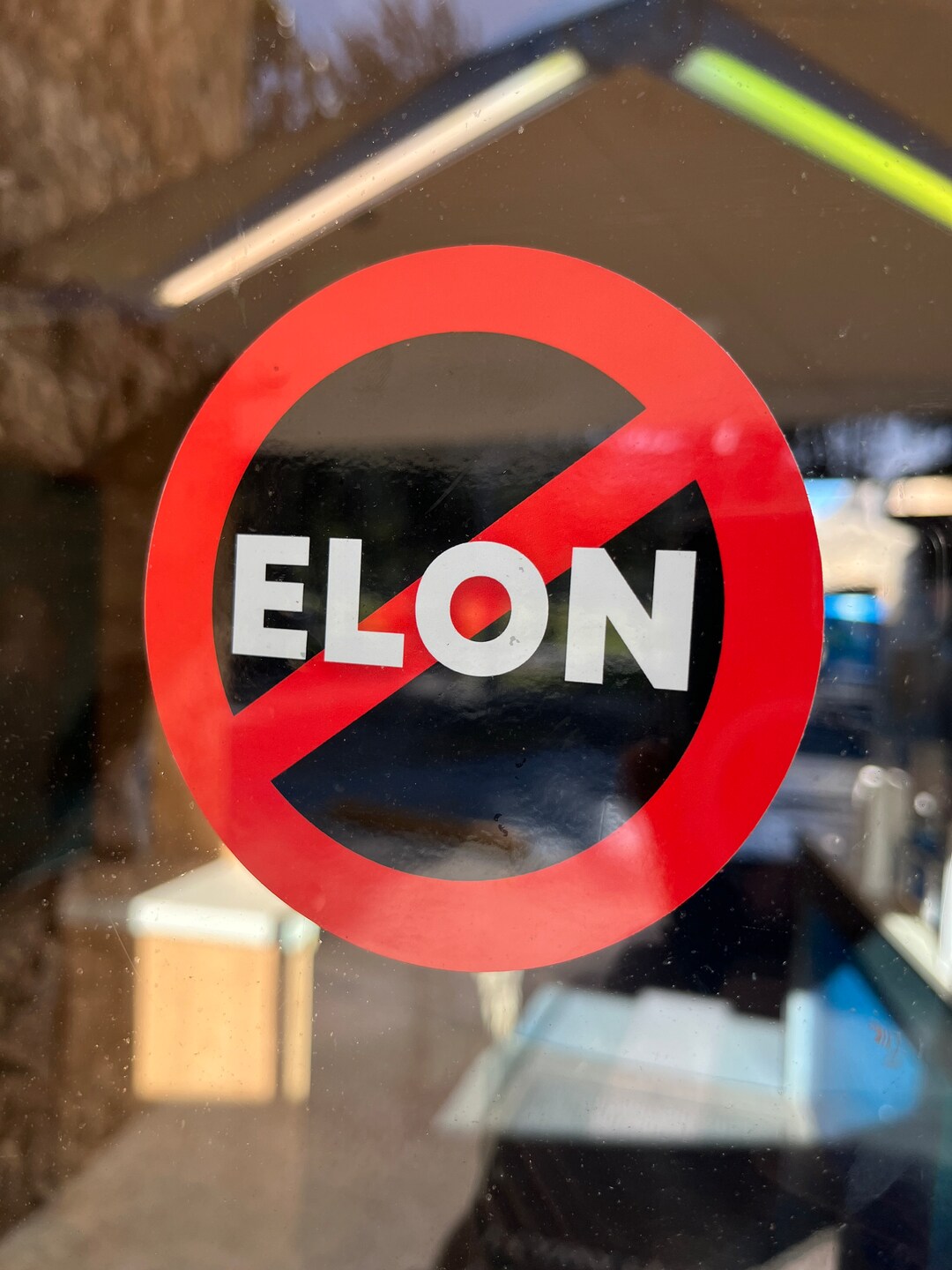 NO ELON 4 Inch Round Vinyl Window Cling Decal for Tesla Owners Who Are ...