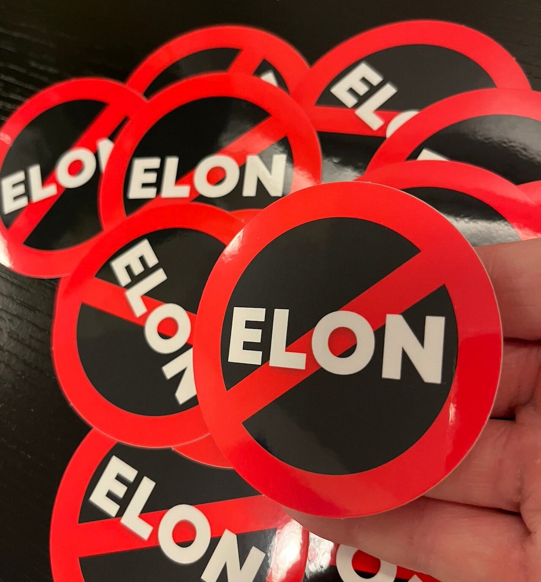 ANTI-ELON Tesla ROUND Sticker Bumper Decal Tesla Regret Musk is Crazy ...