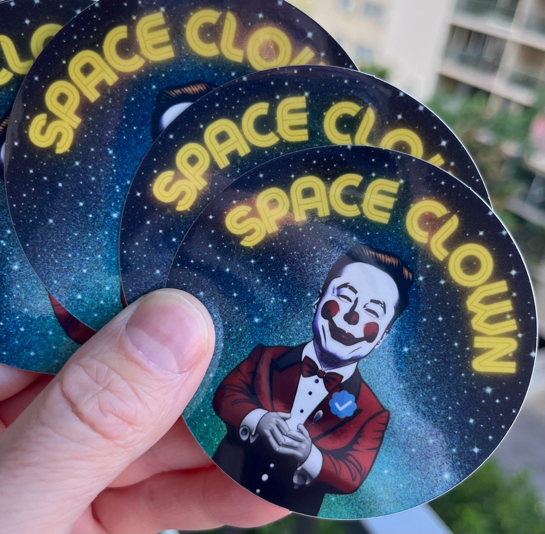 SPACE CLOWN Elon Musk Tesla Bumper Sticker Decal Tesla Regret Musk is ...
