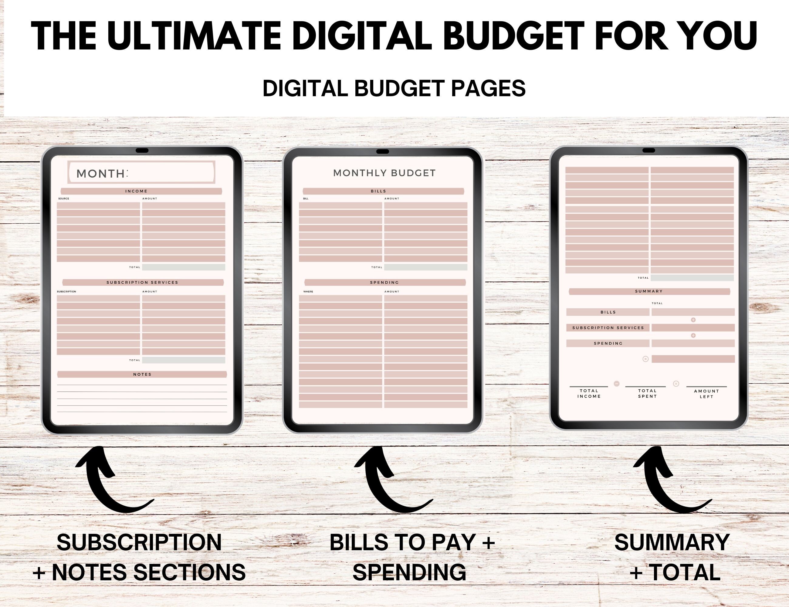 Digital Monthly Budget, Budget Planner, Finance Tracker, Finance ...