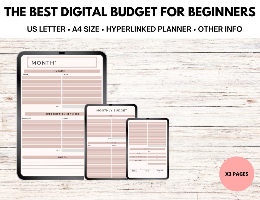 Digital Monthly Budget, Budget Planner, Finance Tracker, Finance ...