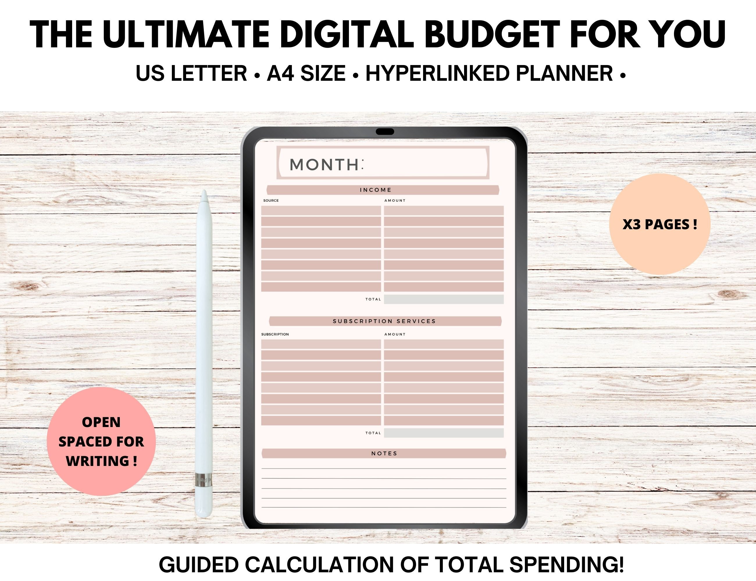 Digital Monthly Budget, Budget Planner, Finance Tracker, Finance ...