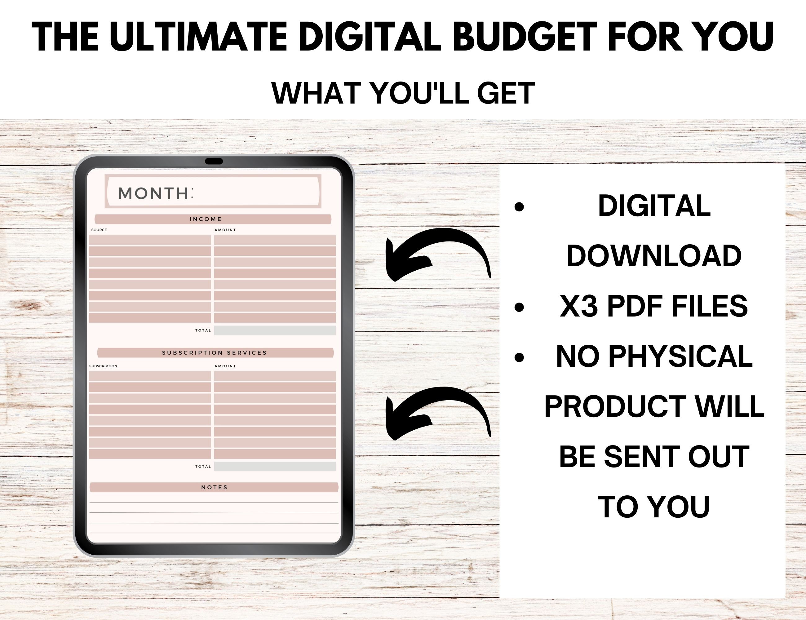 Digital Monthly Budget, Budget Planner, Finance Tracker, Finance ...