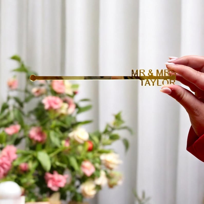 Personalized Wedding Drink Stirrers, Custom Name Stirrers, Glass Décor ...