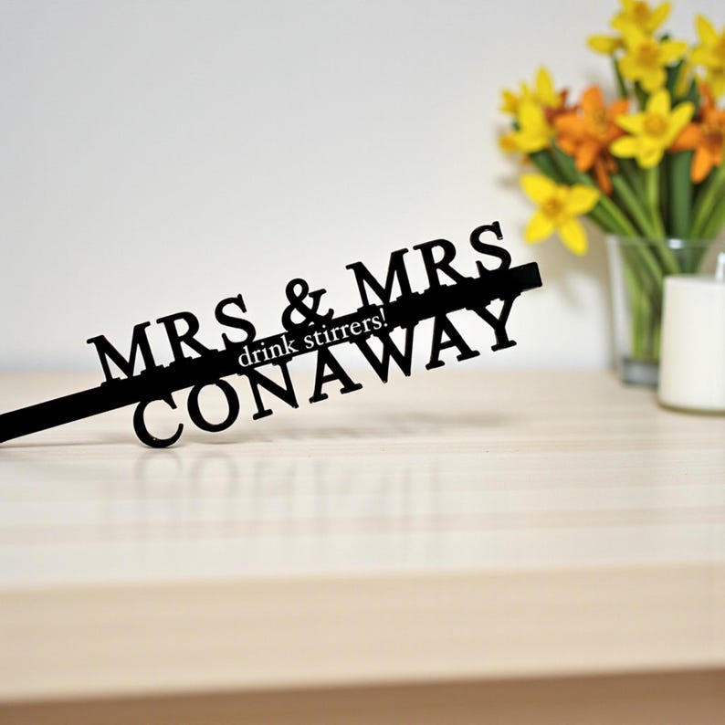 Personalized Wedding Drink Stirrers, Custom Name Stirrers, Glass Décor ...
