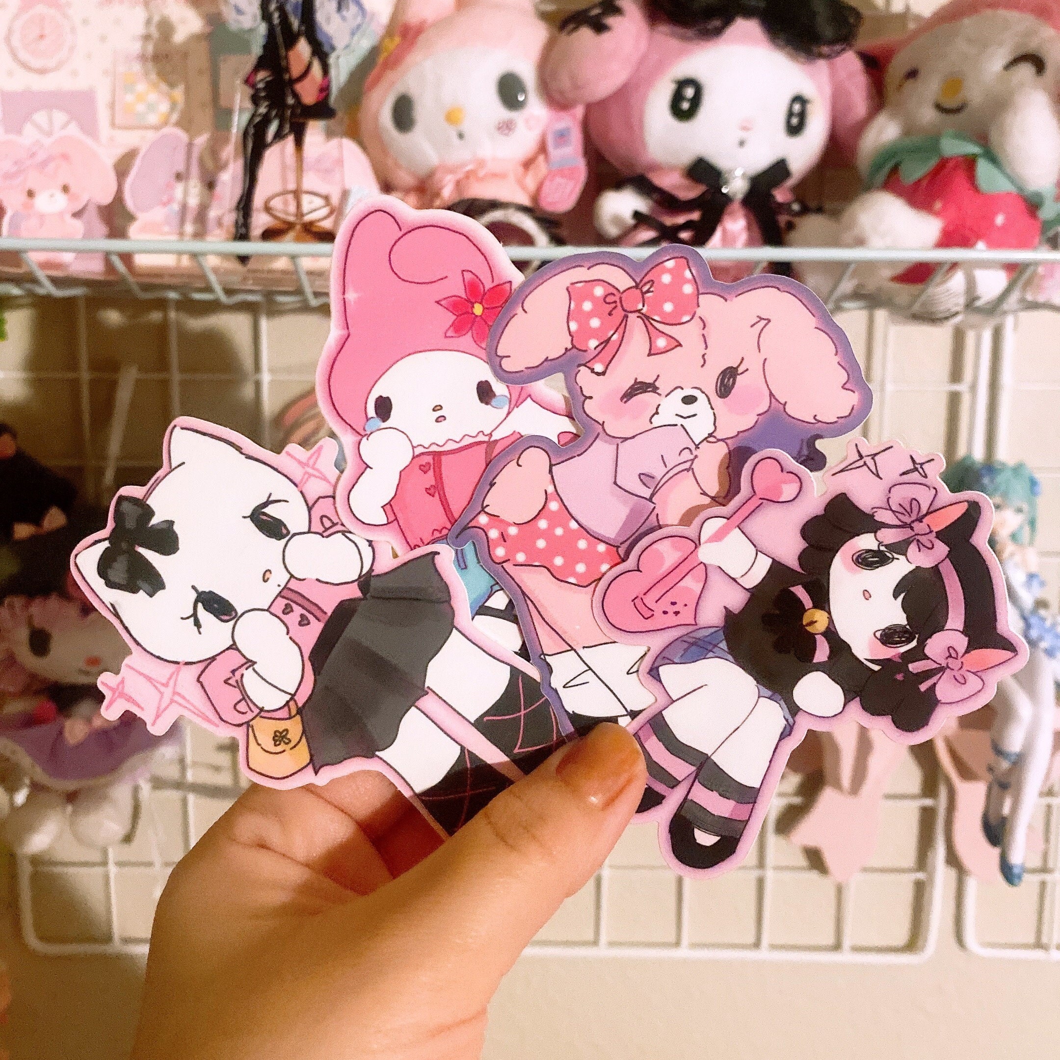 Sanrio Doodle Stickers Kitty and Girly Friends Glossy Stickers Show by ...