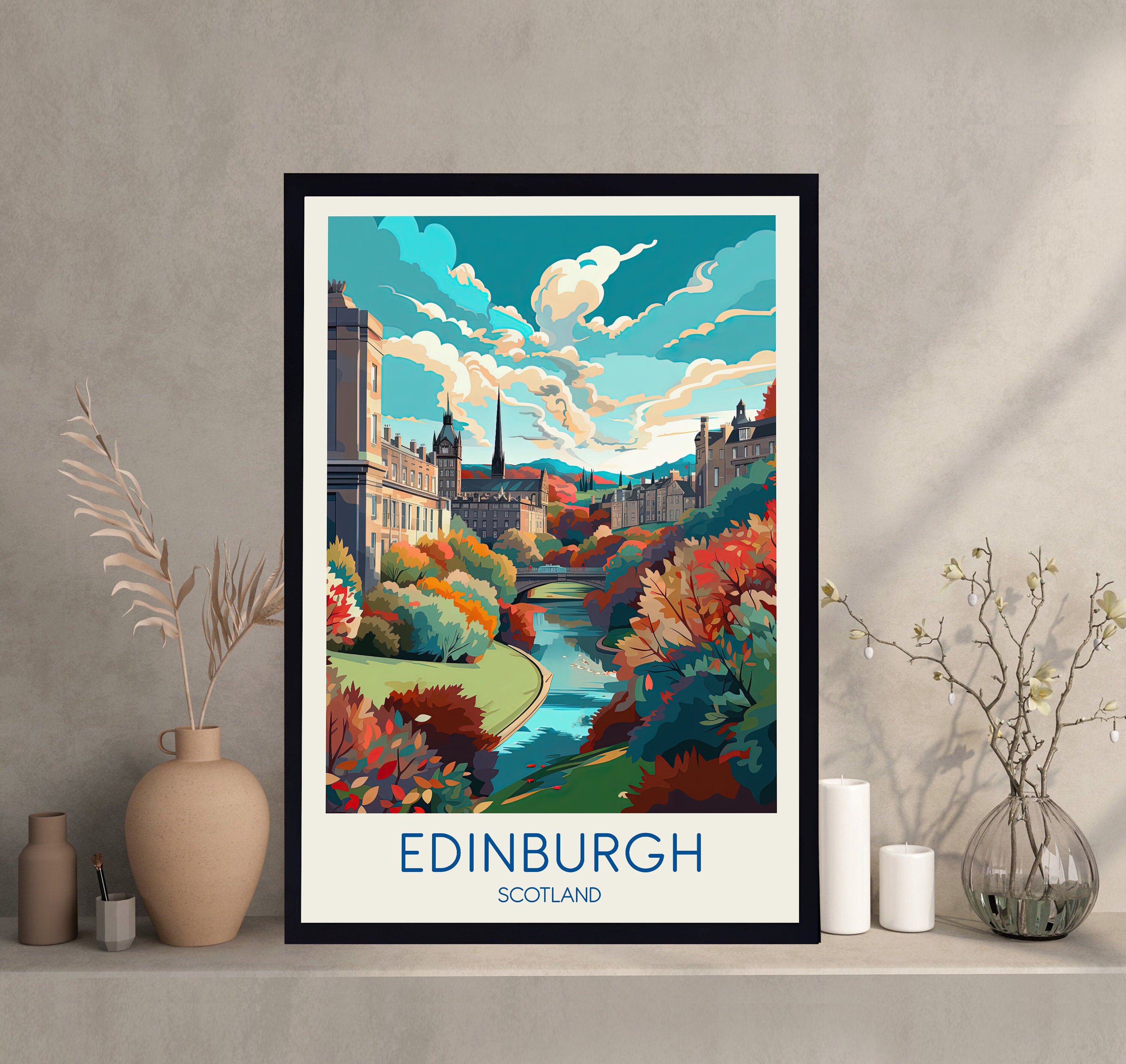 Edinburgh Travel Poster Scotland Poster Edinburgh Poster - Etsy