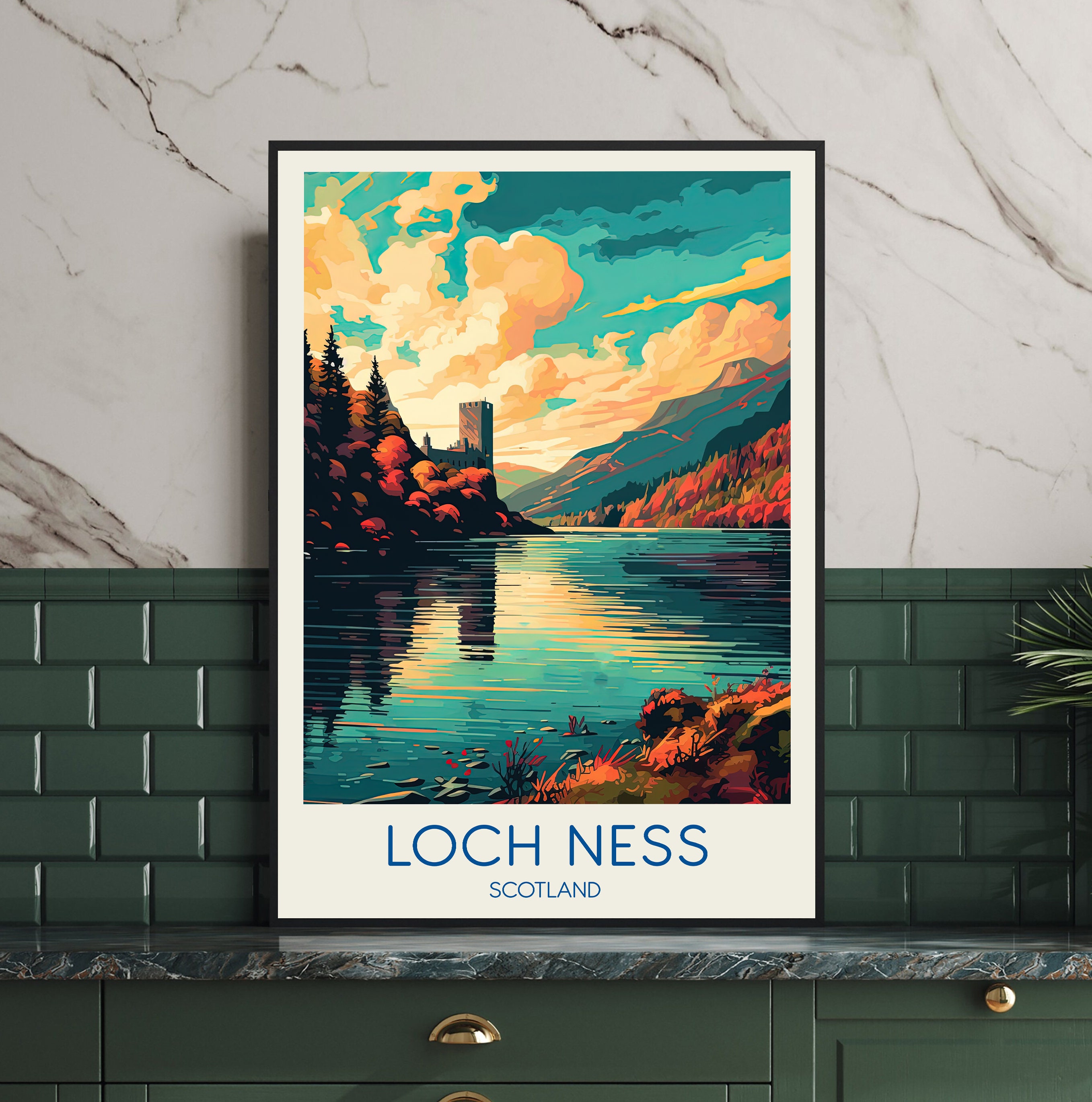 Loch Ness Travel Poster Scotland Poster Loch Ness Poster - Etsy