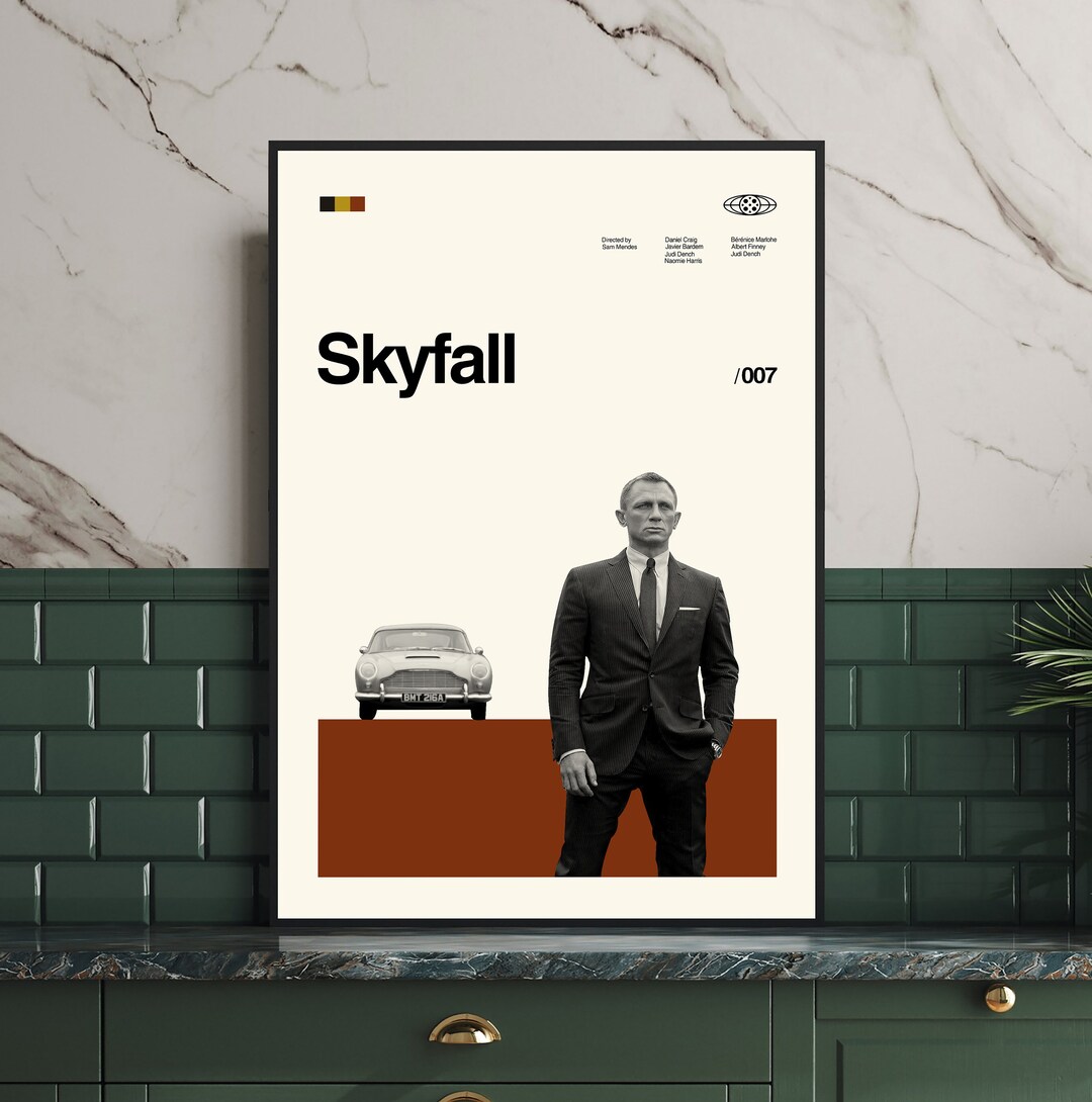 Skyfall Movie Poster, Skyfall Poster, Movie Poster, Retro Modern Art ...