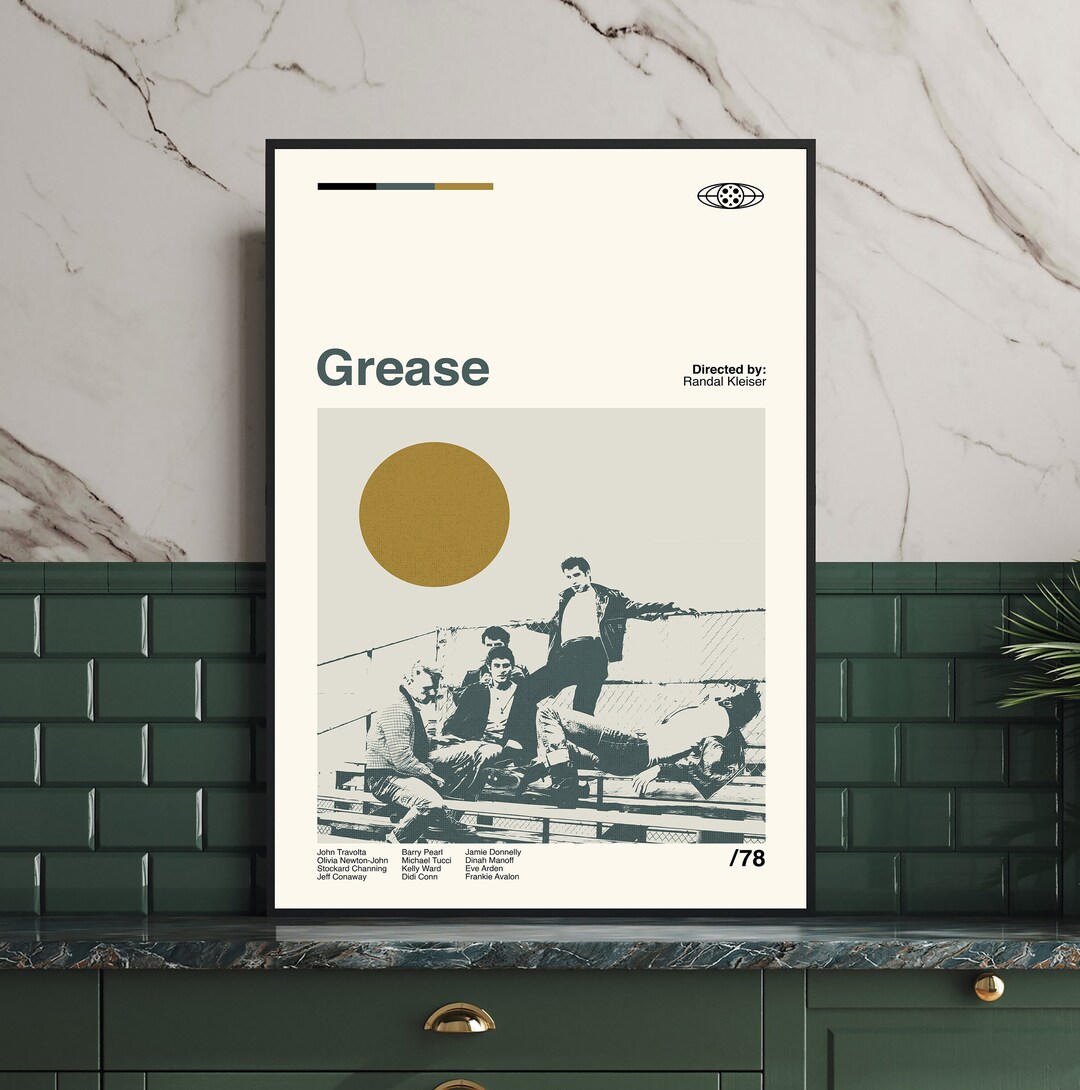 Grease Movie Poster, Grease Poster, Randal Kleiser, Minimalist Movie ...