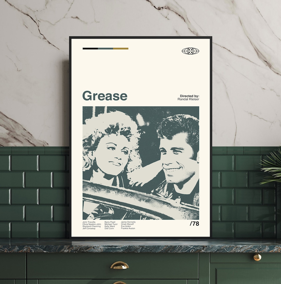 Grease Movie Poster, Grease Print, Randal Kleiser, Minimalist Movie ...