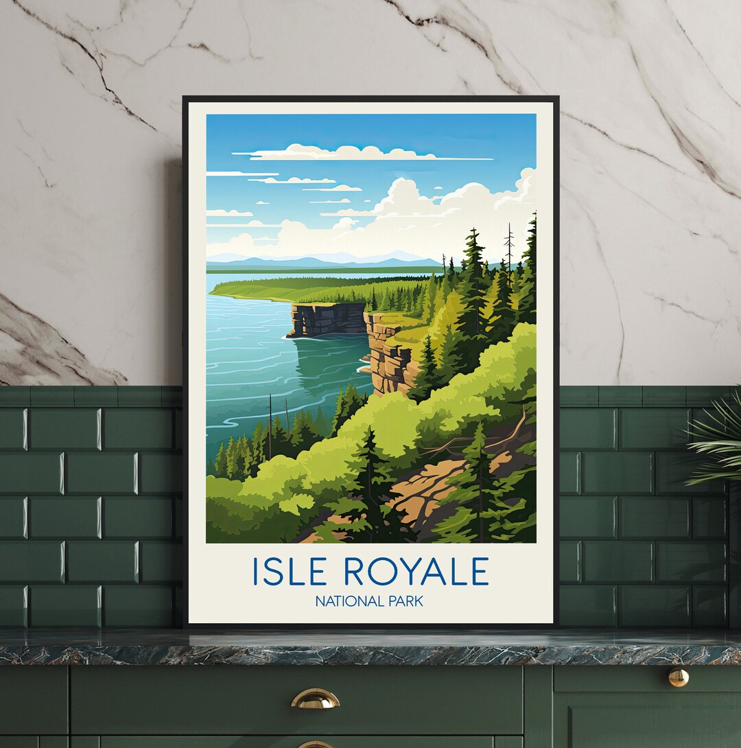 Isle Royale Poster National Park Poster Isle Royale Art - Etsy
