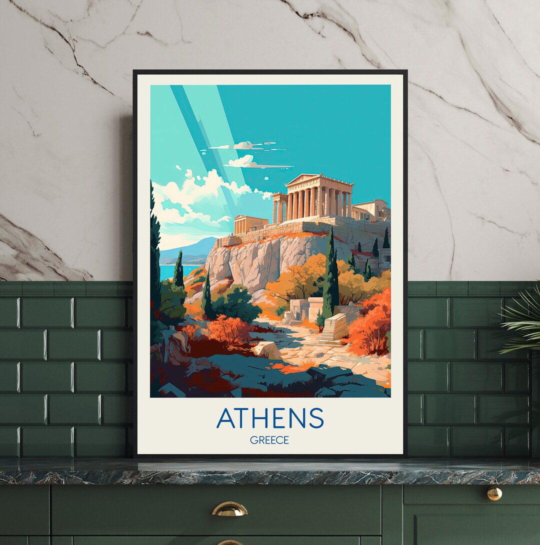 Athens Travel Poster Greece Poster Athens Poster Athens - Etsy