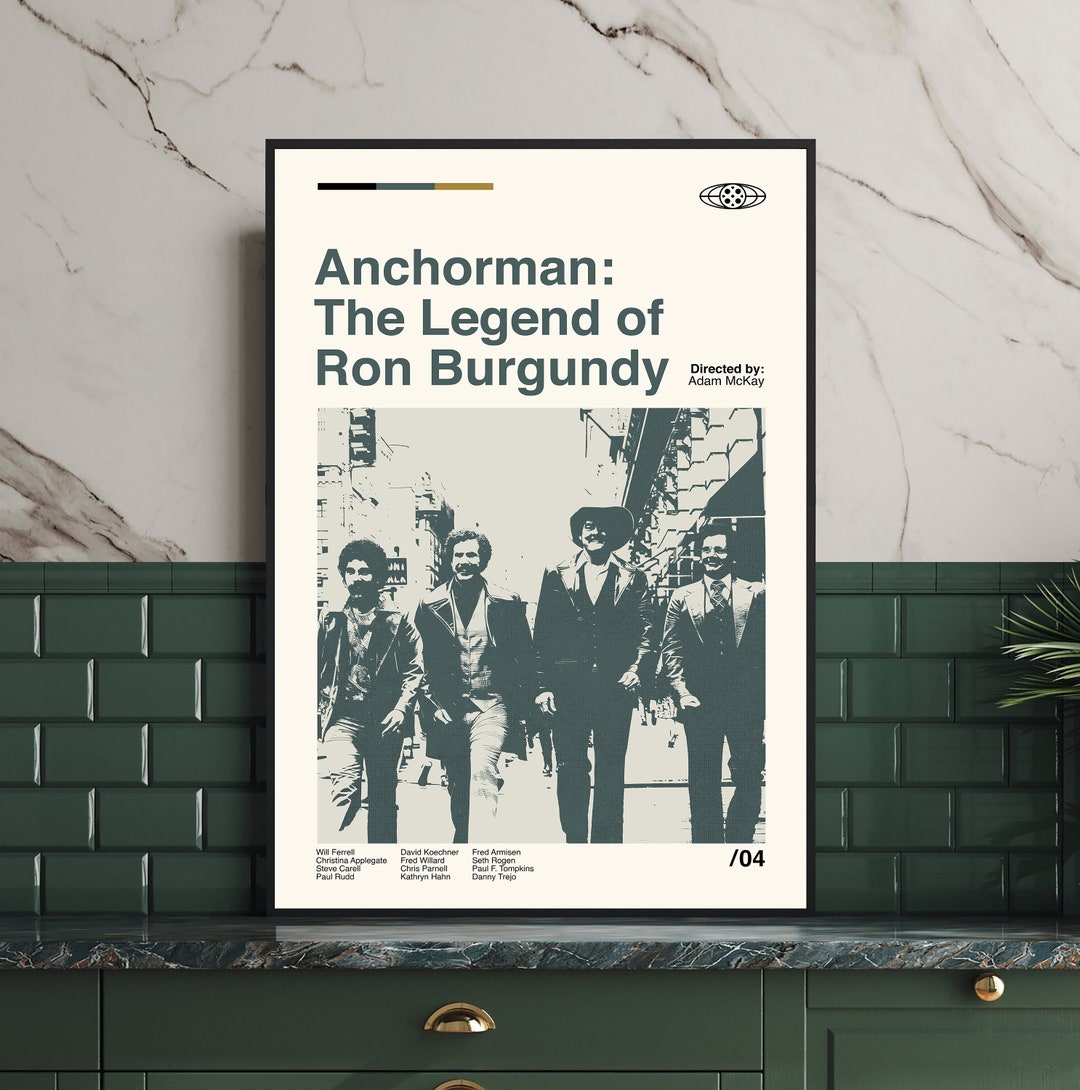 Anchorman Movie, Anchorman Poster, Anchorman Print, Retro Movie Poster, Abstract Poster, Retro ...