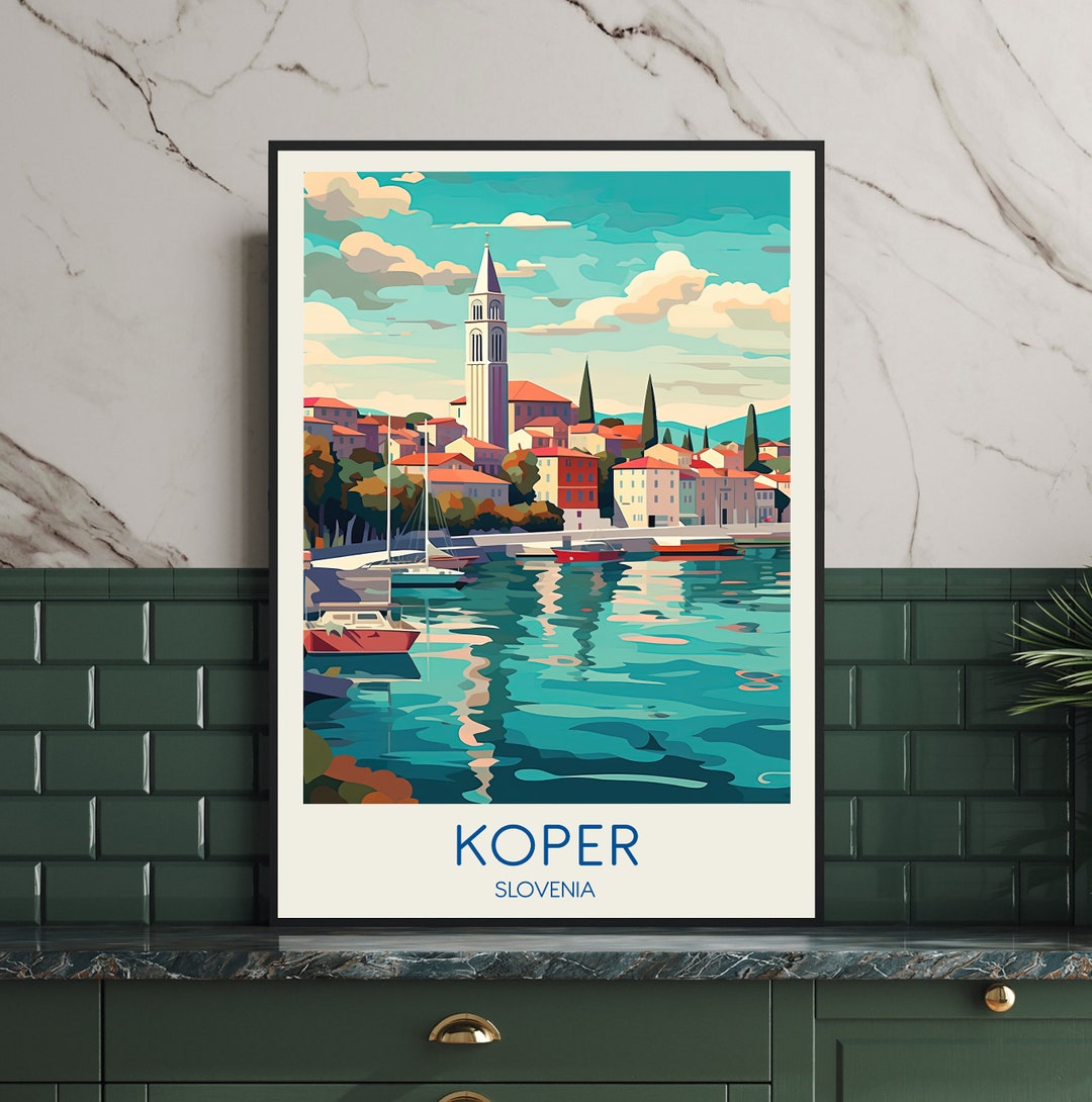 Affiche de voyage de Koper, affiche de Slovénie, affiche de Koper, impression de Koper, art de ...